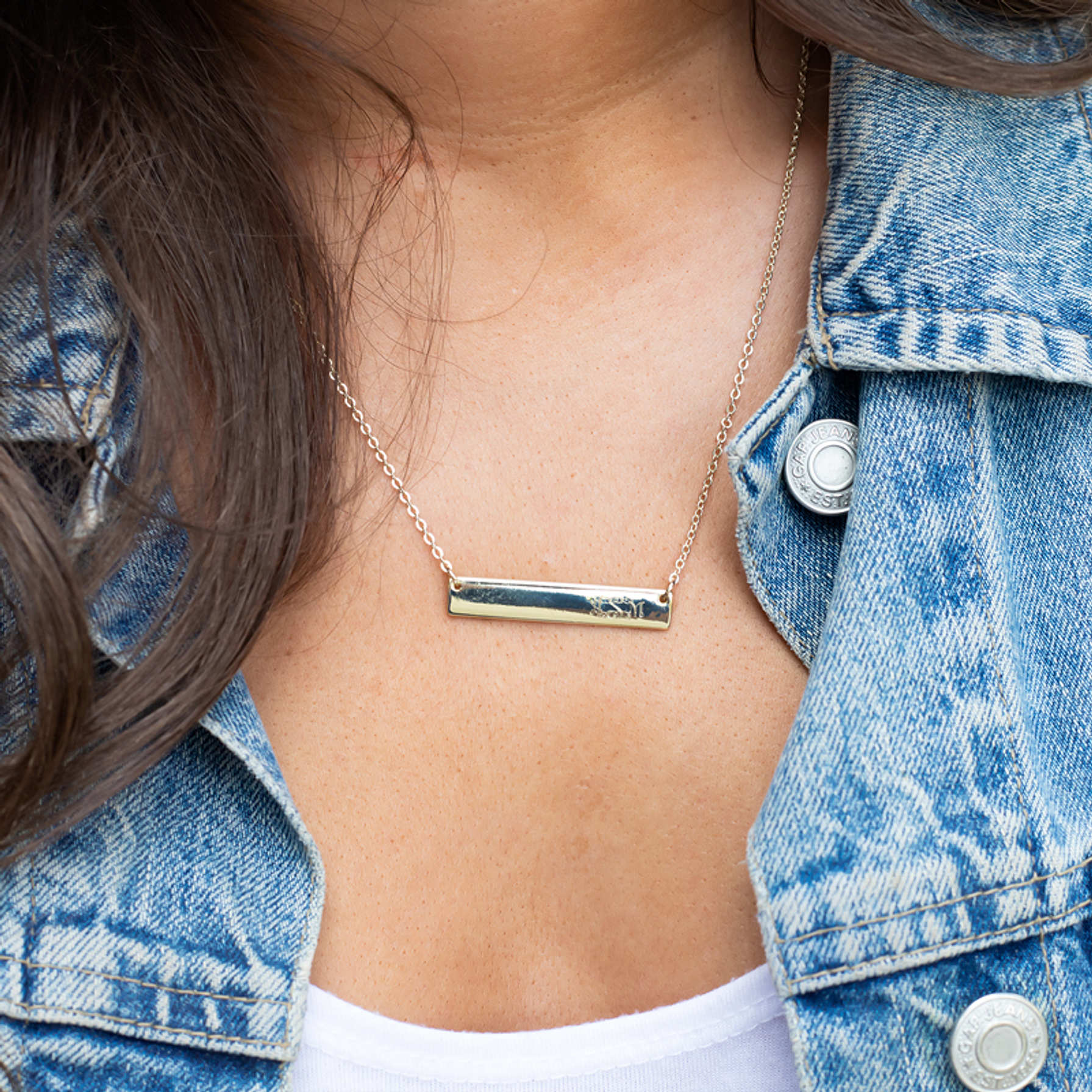 Monogrammed Bar Necklace - Initial Bar Necklace