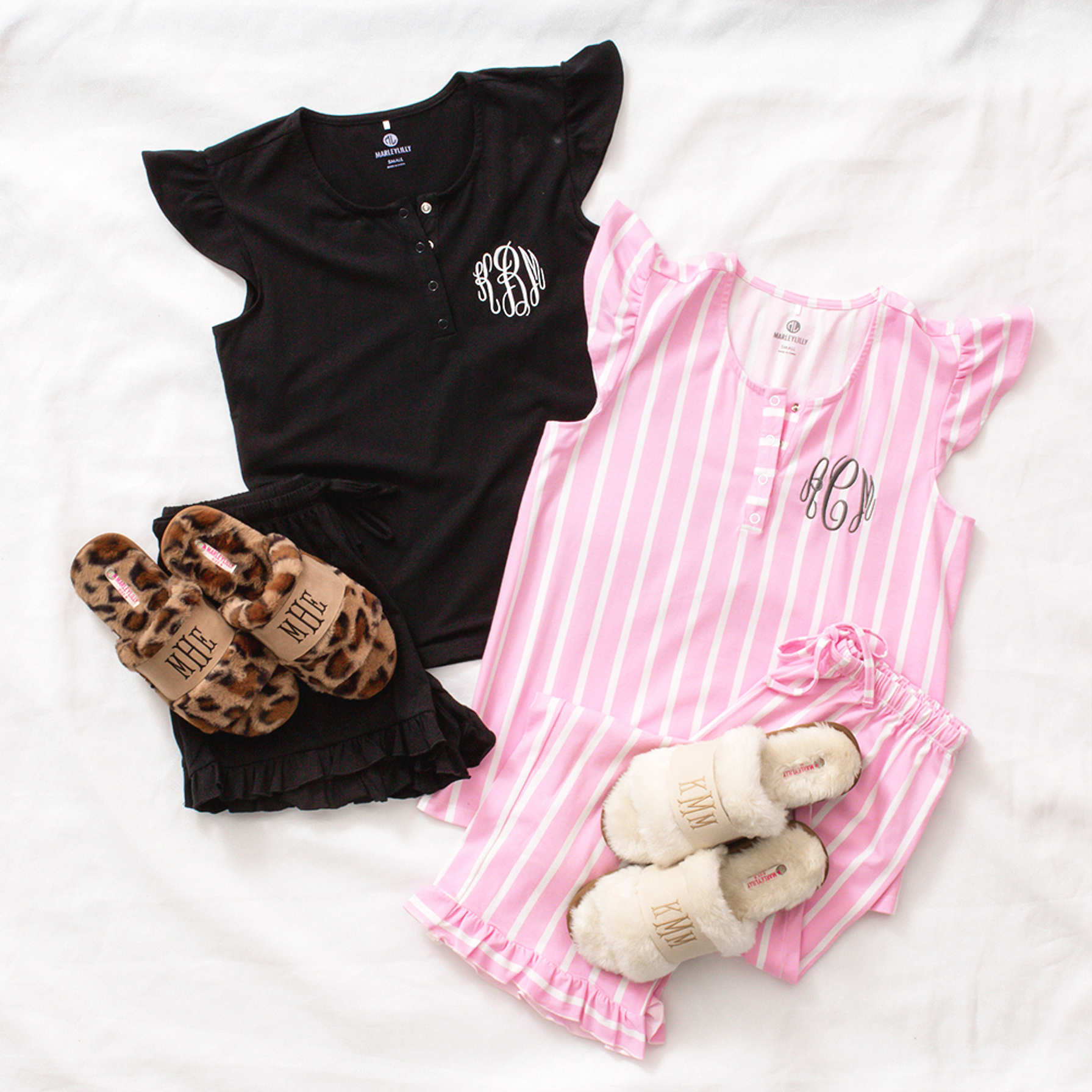 Personalized Ruffle Pajama Set | Marleylilly