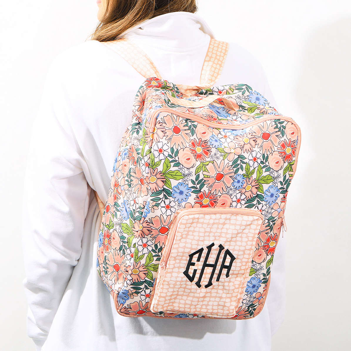 Monogrammed Packable Backpack | Marleylilly