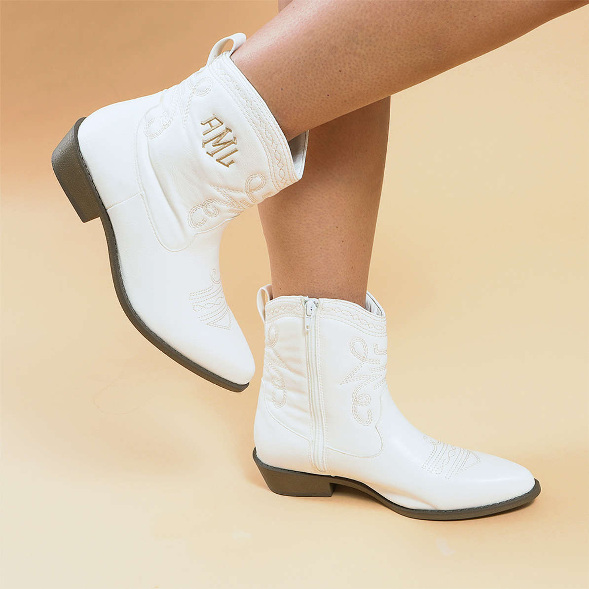 Personalized Short Ivory Cowboy Boot | Marleylilly