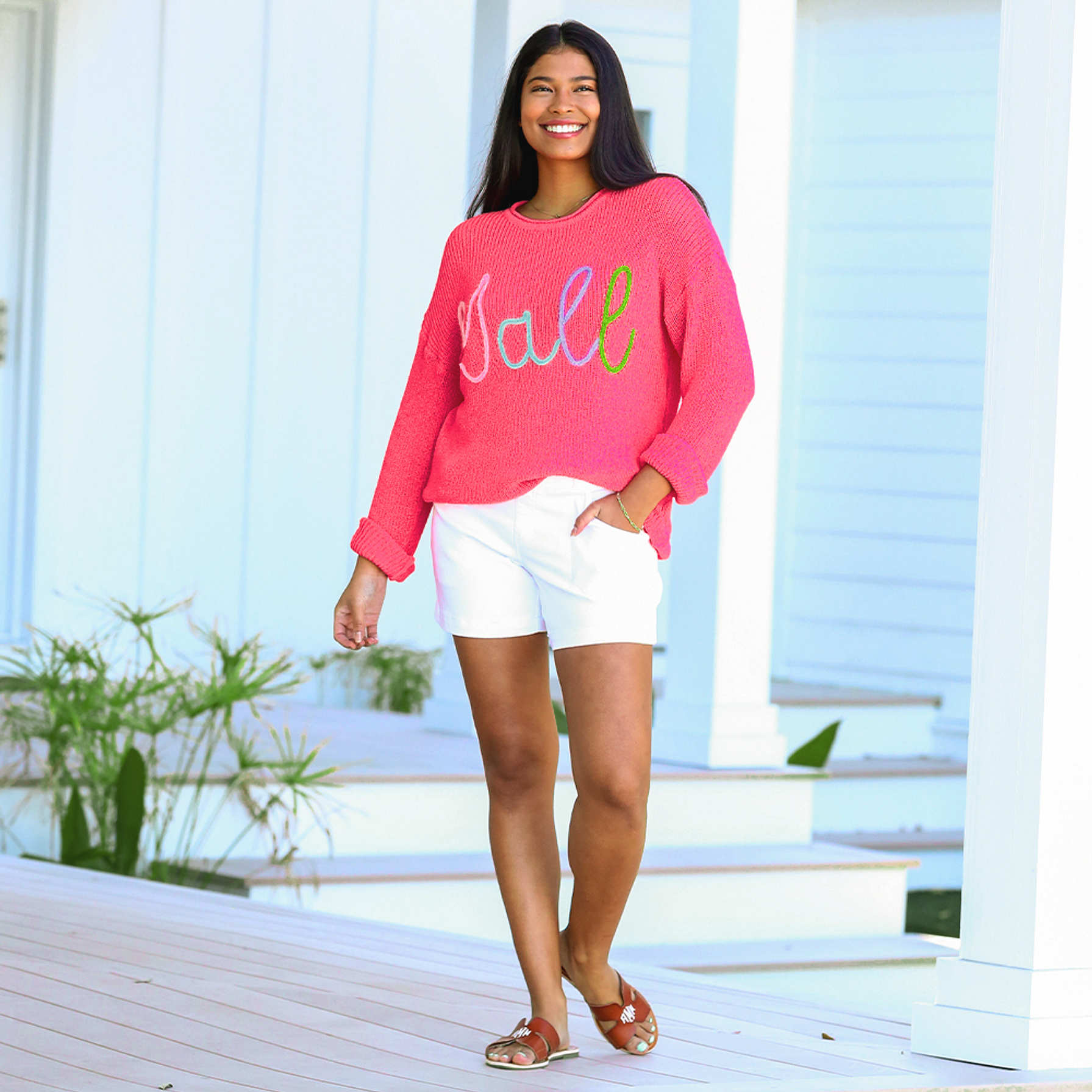 Yall Hot Pink Sweater | Marleylilly
