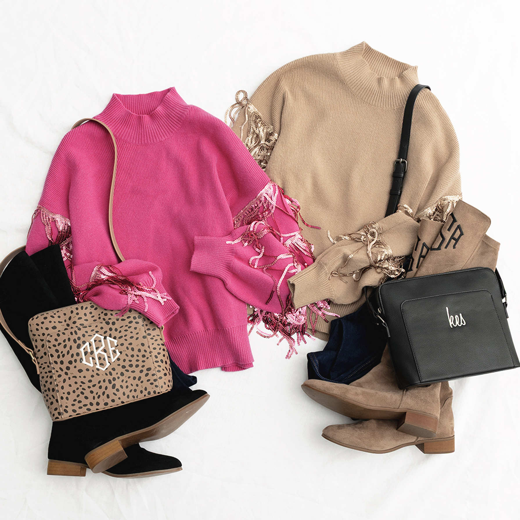 Sequin Fringe High Neck Sweater | Marleylilly