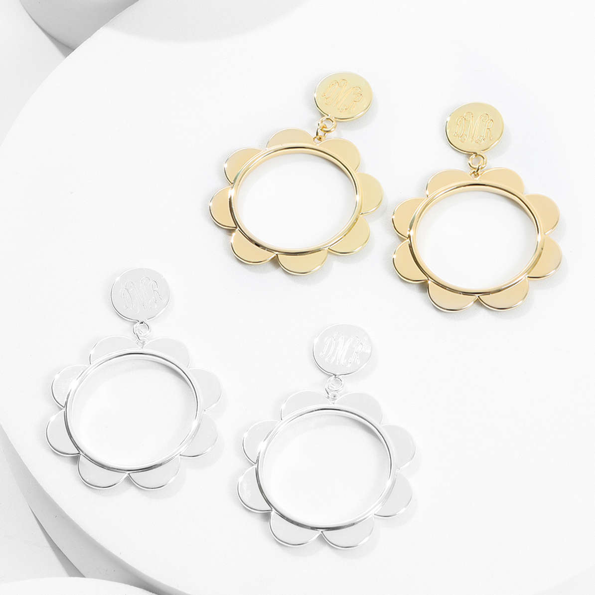 Monogrammed Scallop Earrings | Marleylilly