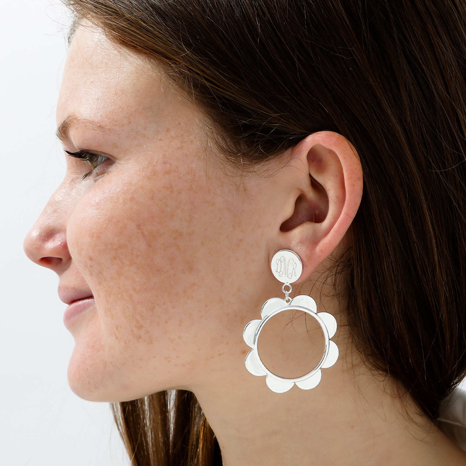 Monogrammed Scallop Earrings | Marleylilly