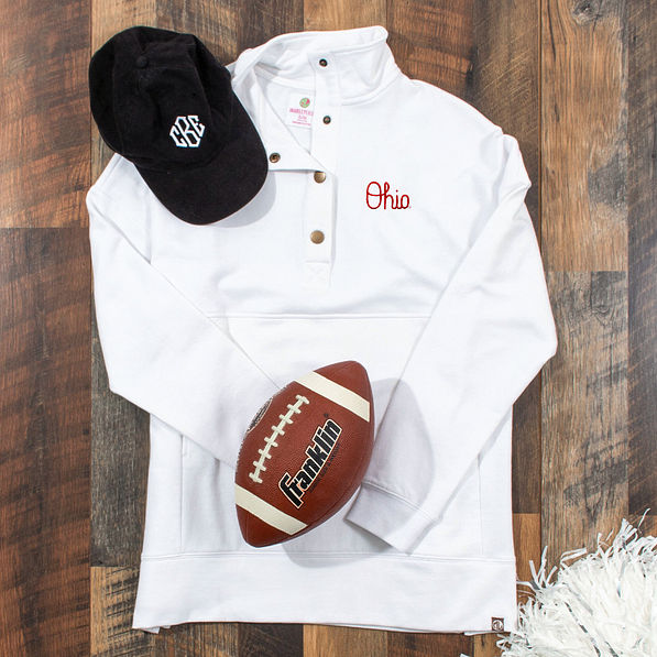 Ohio State Buckeyes Logo Pullover in White | Marleylilly