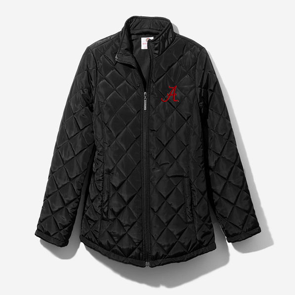 Alabama Crimson Tide Puffer Jacket in Black | Marleylilly