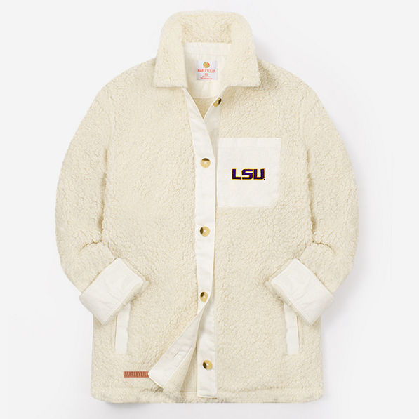 Women's LSU Tigers Sherpa Shacket - From Marleylilly