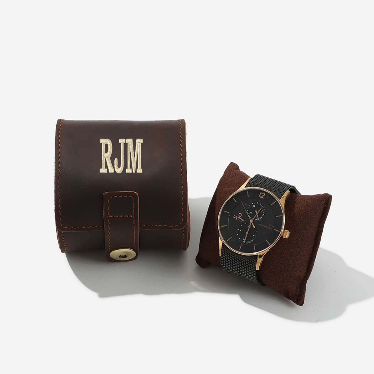Embroidered Leather Watch Holder | Marleylilly