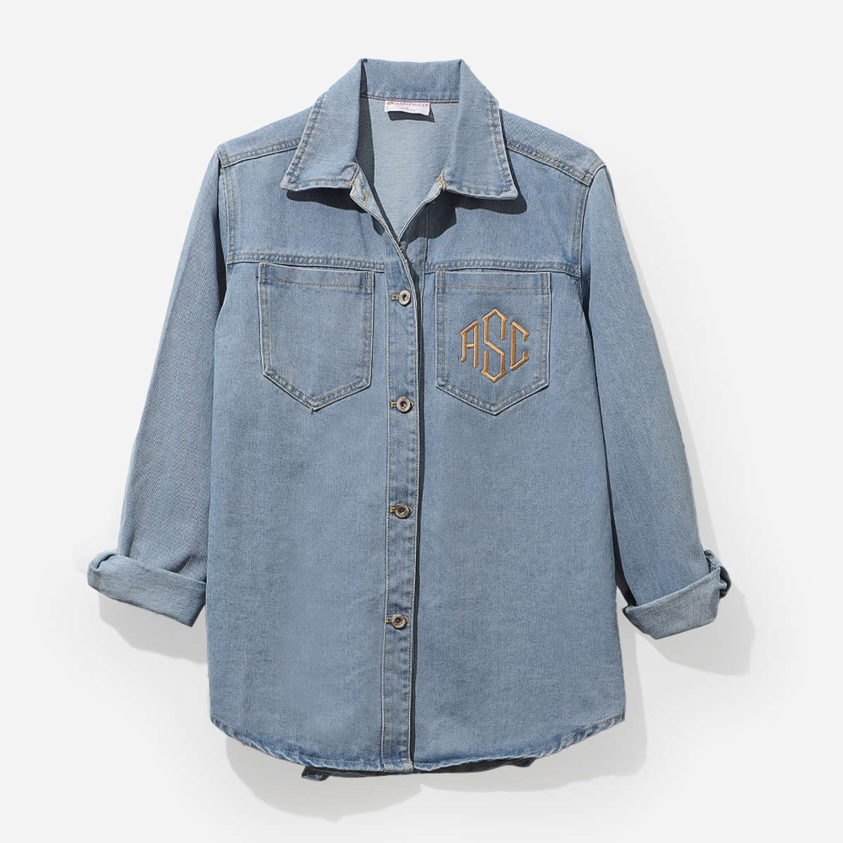Personalized Denim Shacket | Marleylilly