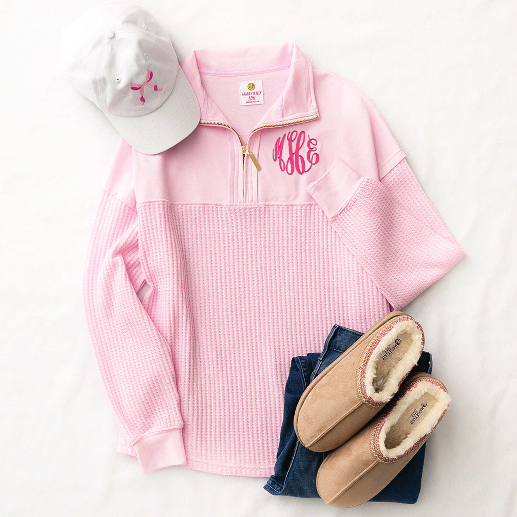 Personalized Waffle Knit Pullover | Marleylilly