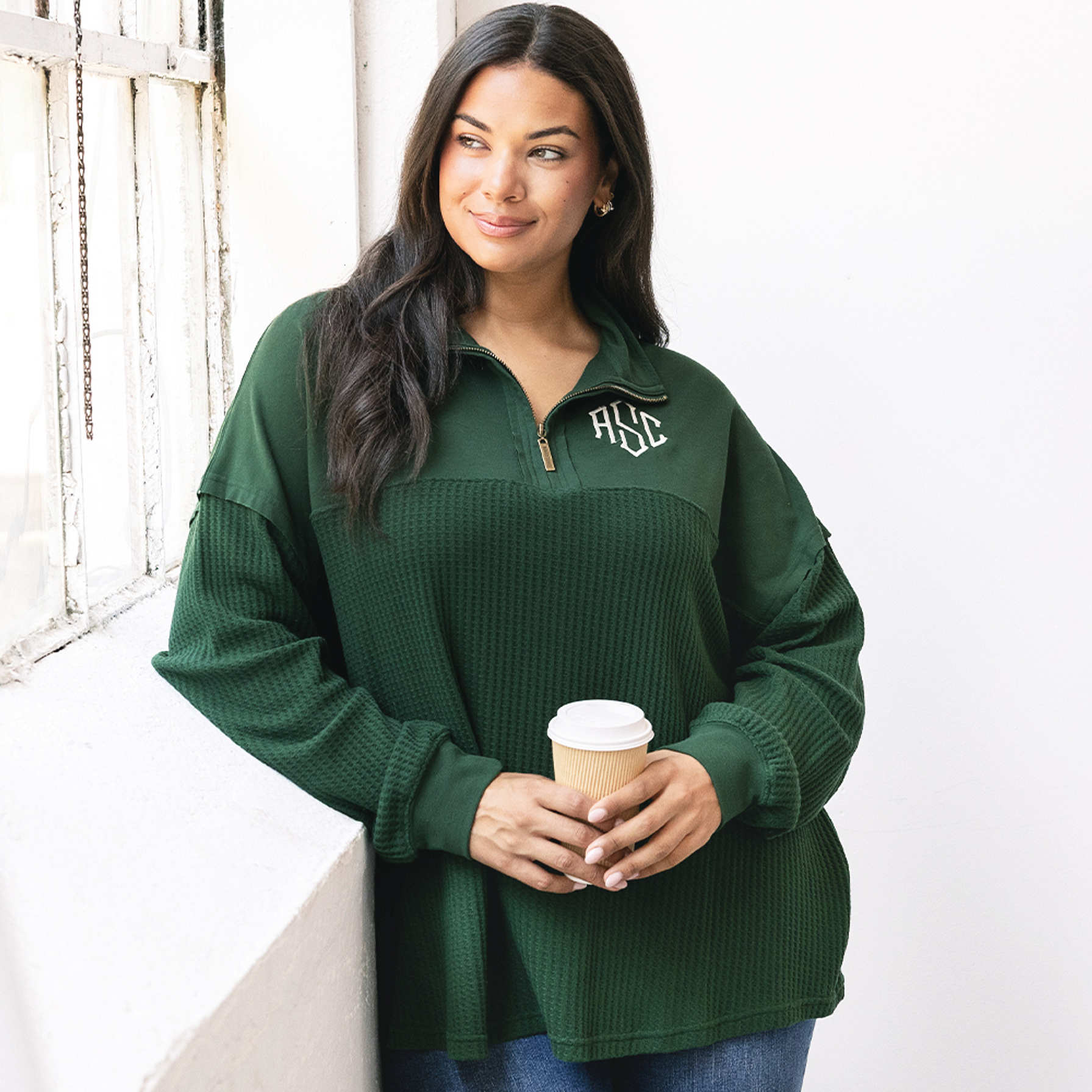 Personalized Waffle Knit Pullover | Marleylilly