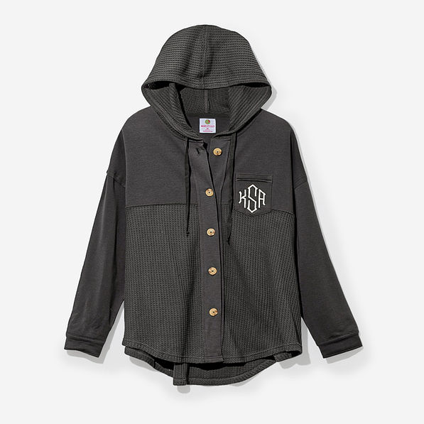 Personalized Waffle Knit Shacket | Marleylilly