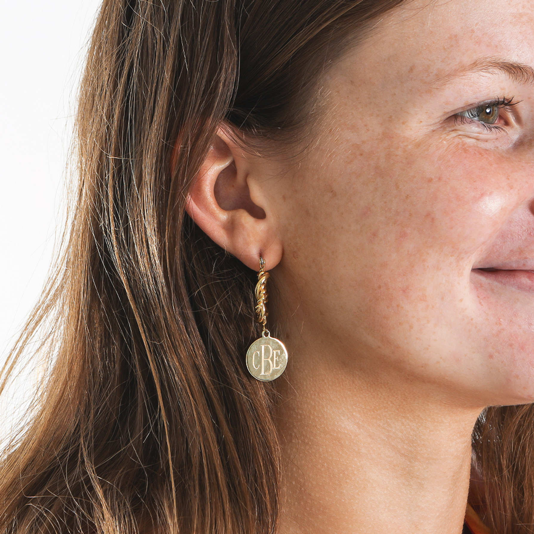 Personalized Cable Hoop Earrings | Marleylilly