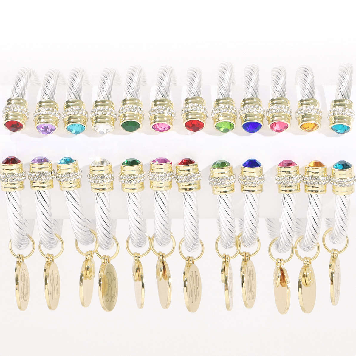 Personalized Birthstone Cable Bracelet | Marleylilly