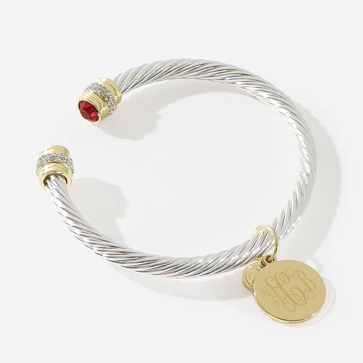 Personalized Birthstone Cable Bracelet | Marleylilly