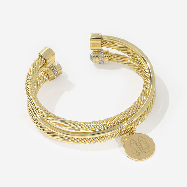 Monogrammed Cable Bracelet Set | Marleylilly