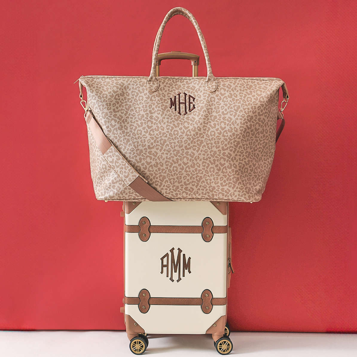 Personalized Metallic Leopard Weekender | Marleylilly