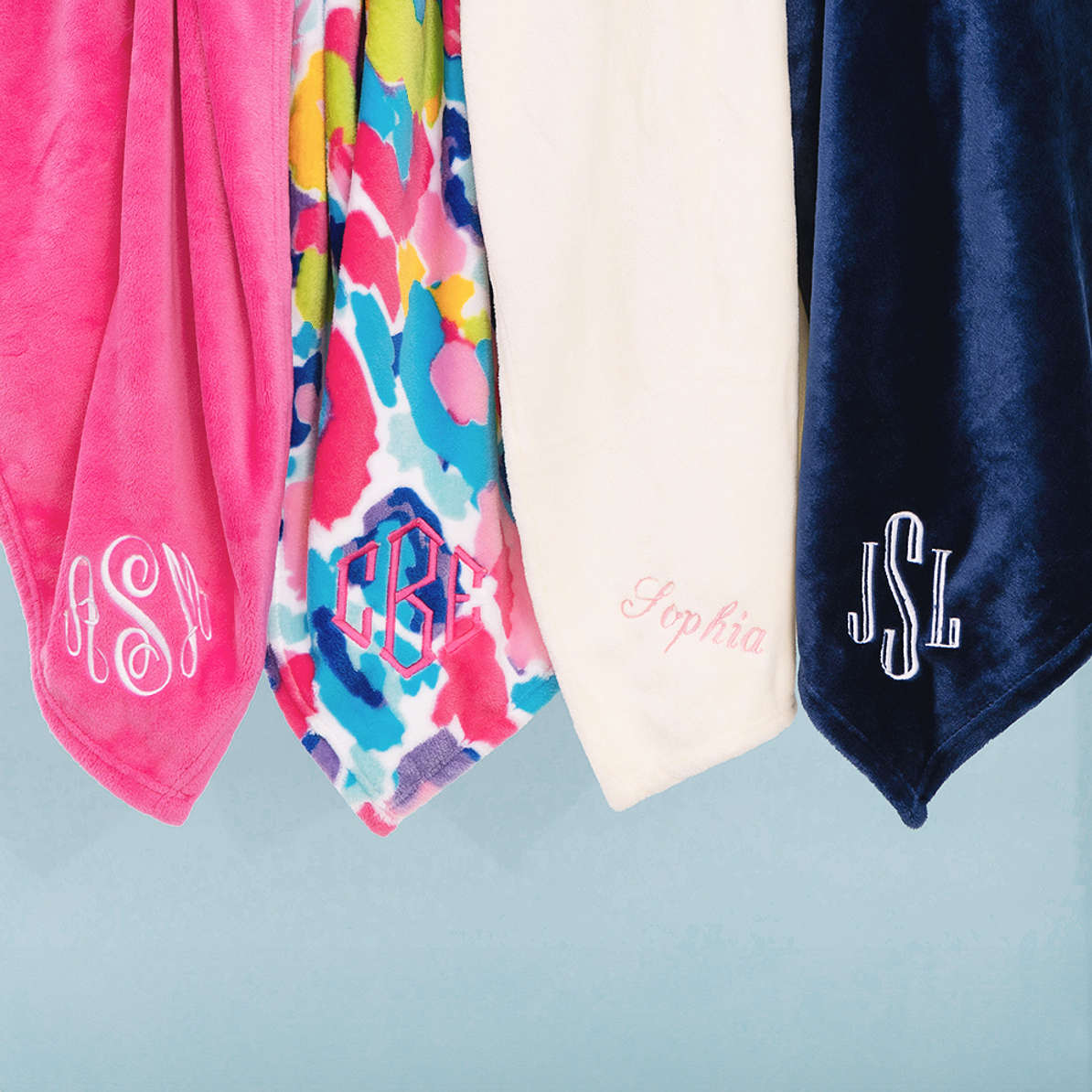 Monogrammed Plush Blanket | Marleylilly