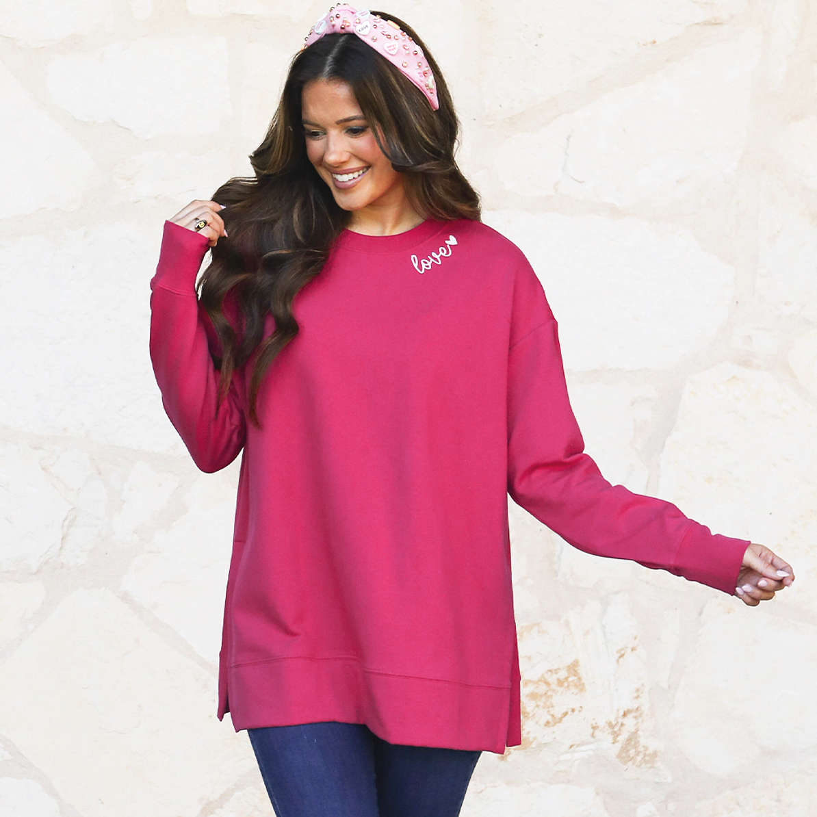 Love Sweatshirt in Berry | Marleylilly