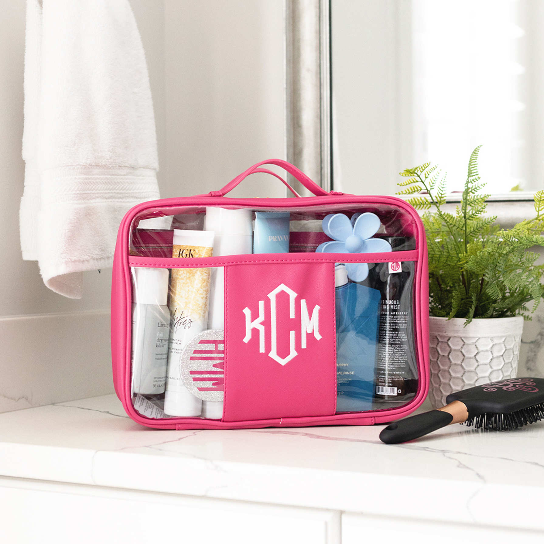 Personalized Large Clear Toiletry Bag | Marleylilly