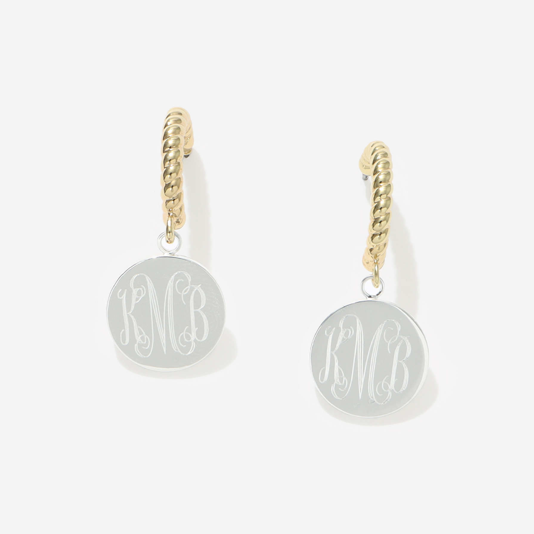 Personalized Cable Hoop Earrings | Marleylilly