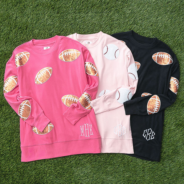 Personalized Sequin Sports Sweatshirt | Marleylilly