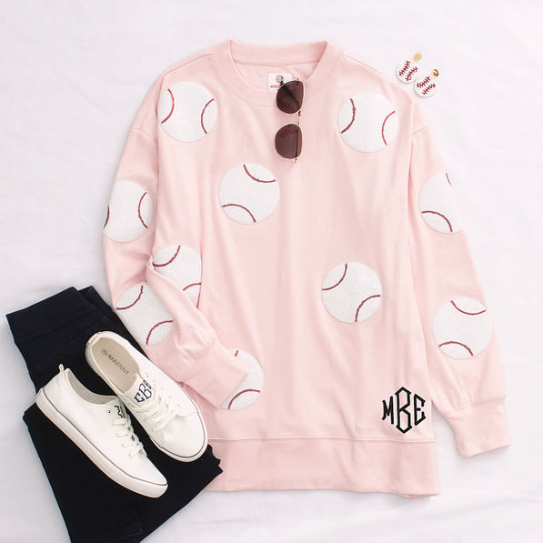 Personalized Sequin Sports Sweatshirt | Marleylilly