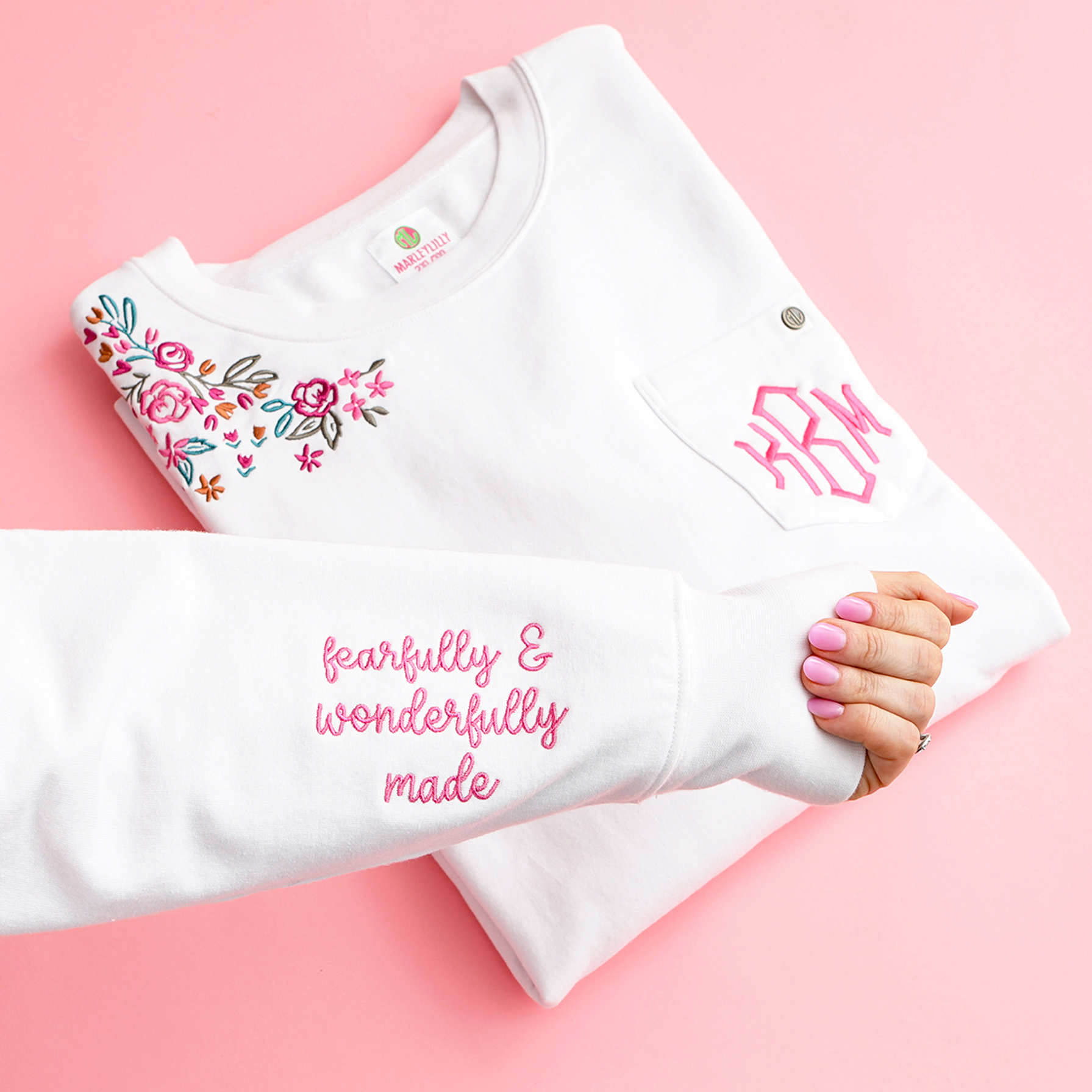 Personalized Embroidered Sweatshirt | Marleylilly