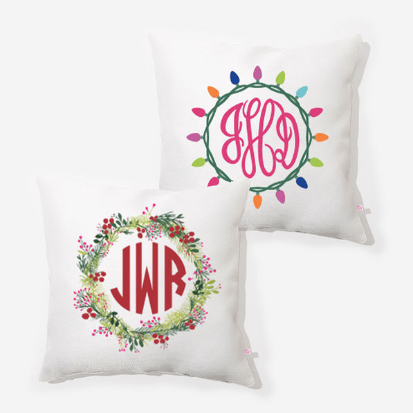 Monogrammed Christmas Pillow Sham | Marleylilly