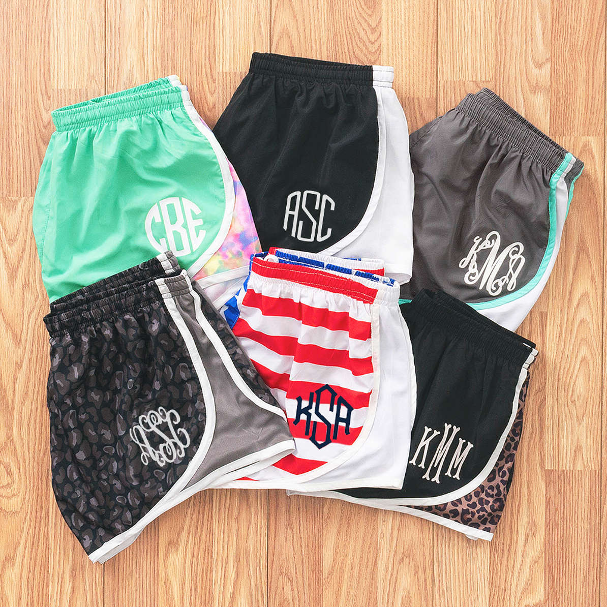 Monogrammed Running Shorts - Athletic Shorts w/ Liner
