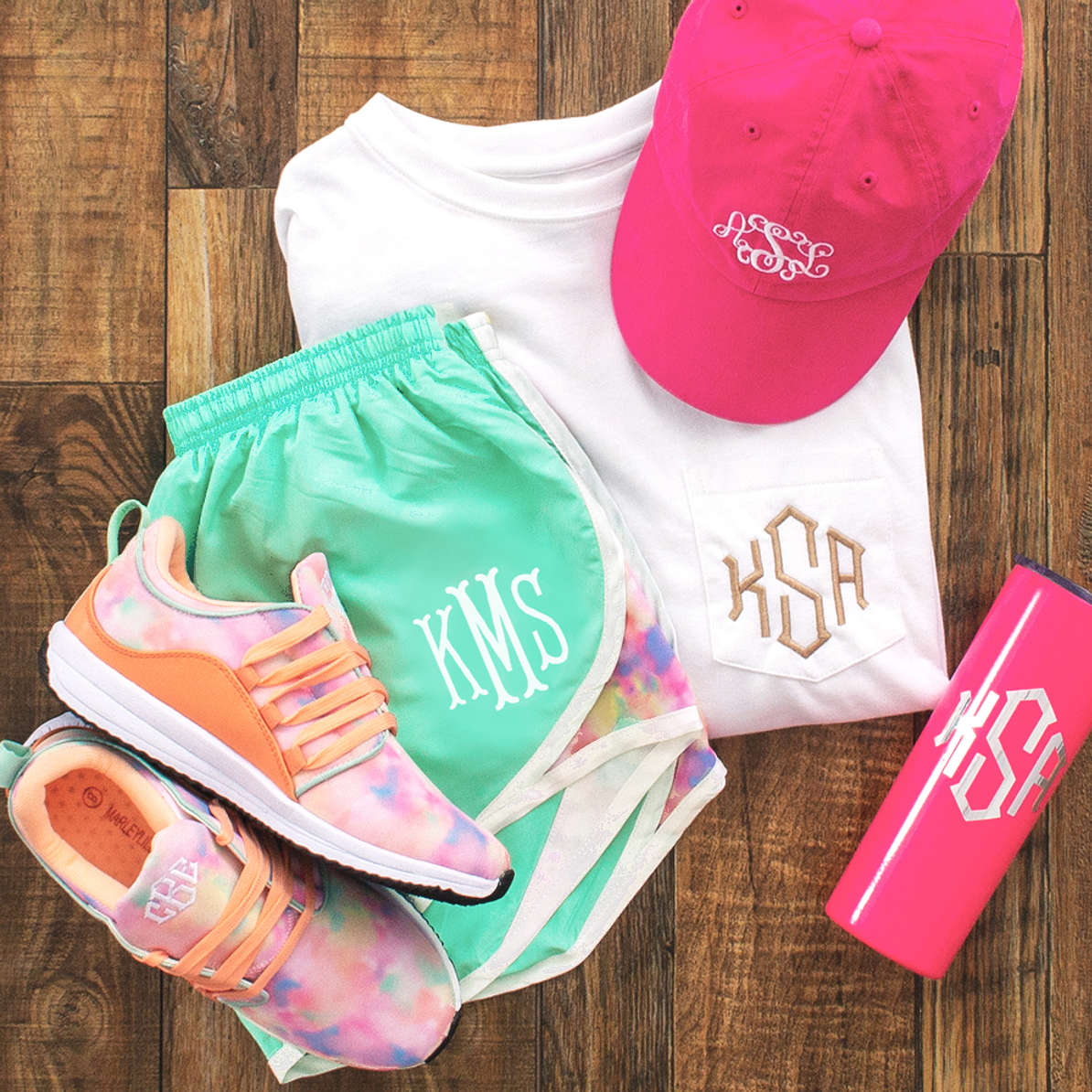 Monogrammed Running Shorts - Athletic Shorts w/ Liner