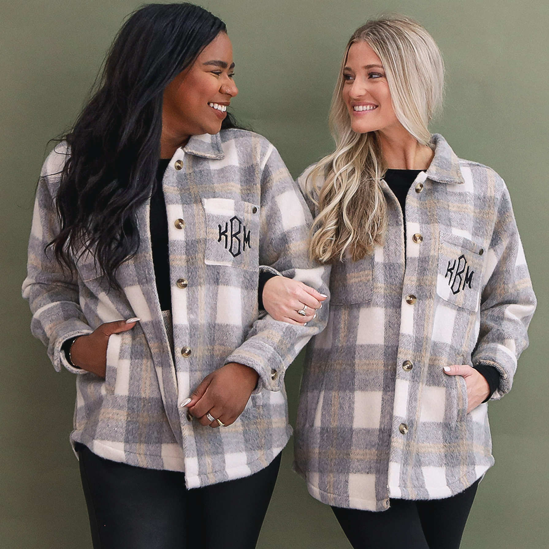 Personalized Fuzzy Shacket | Monogrammed Cozy Shirt Jacket