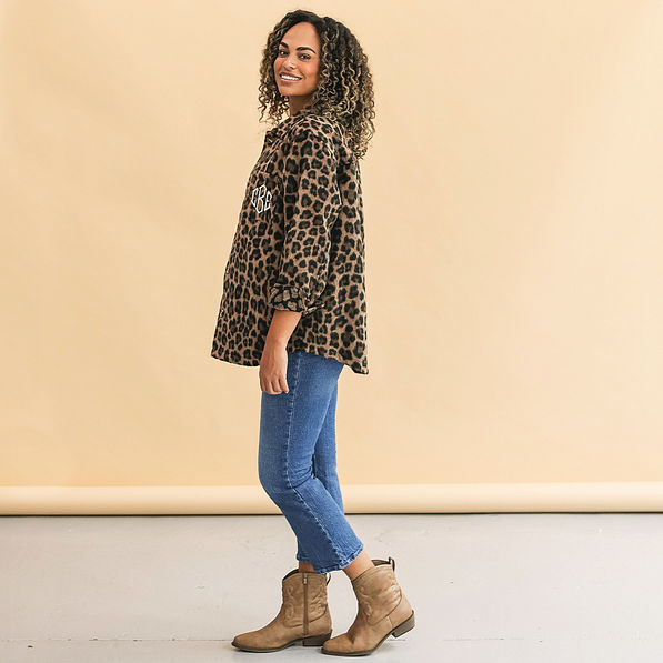 Personalized Fuzzy Shacket | Monogrammed Cozy Shirt Jacket