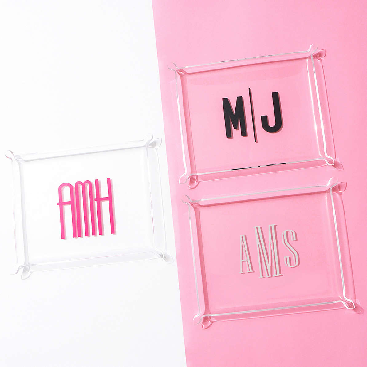 Clear Monogrammed Acrylic Tray | Marleylilly