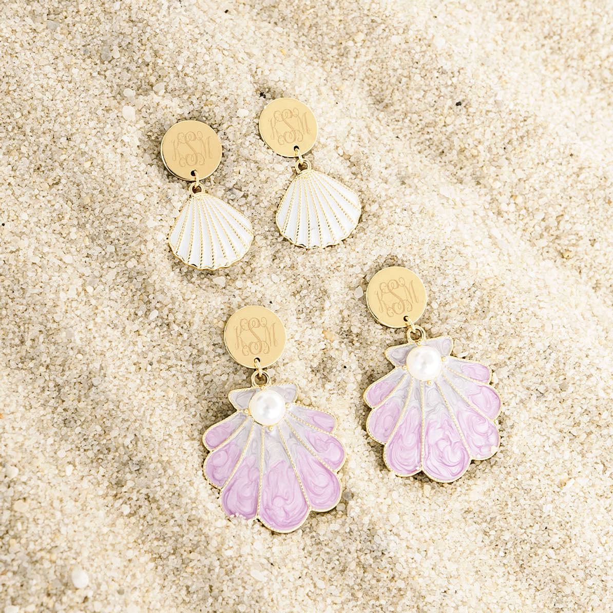 Personalized Shell Earrings | Marleylilly