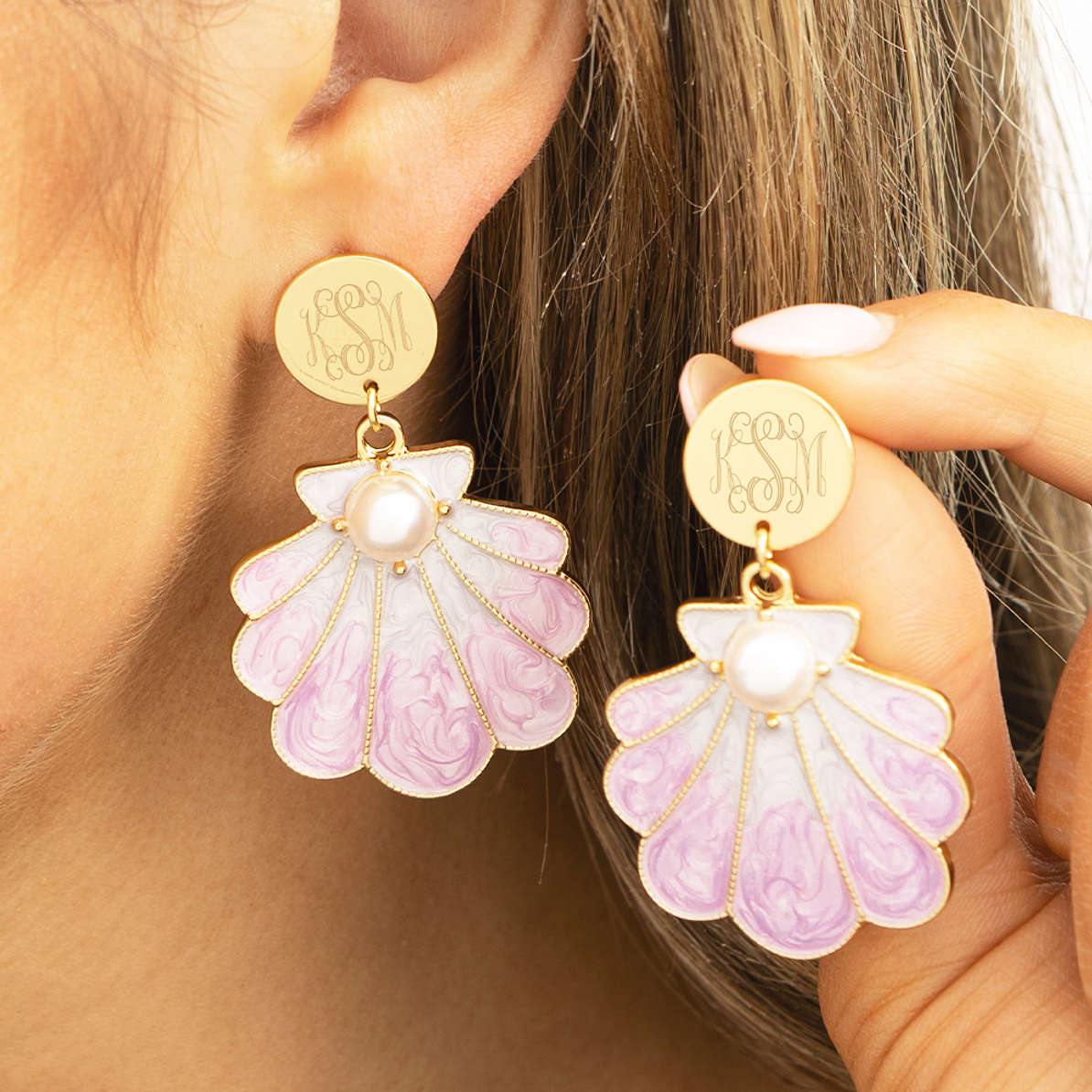 Personalized Shell Earrings | Marleylilly