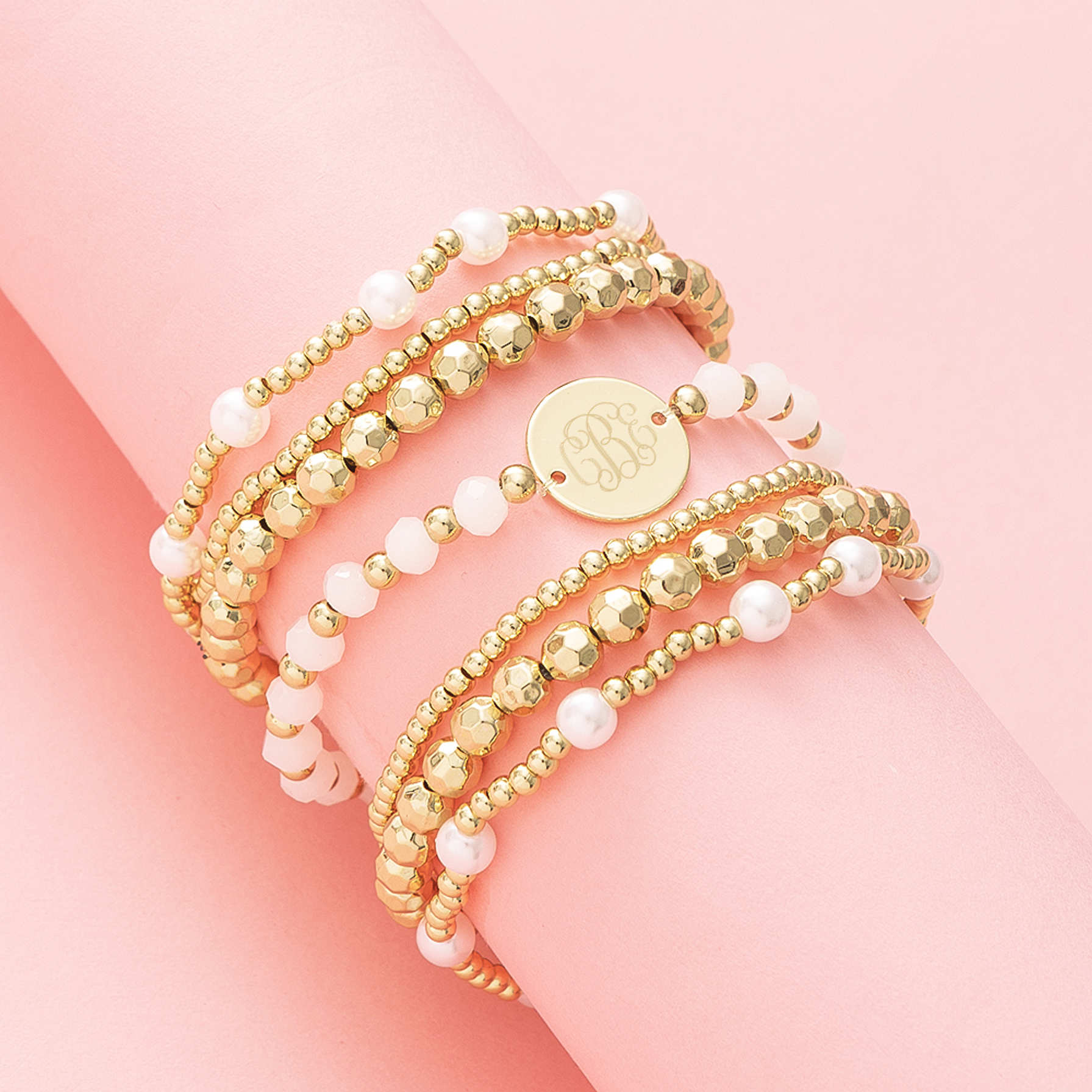 Personalized Beaded Bracelet Stack Set | Marleylilly