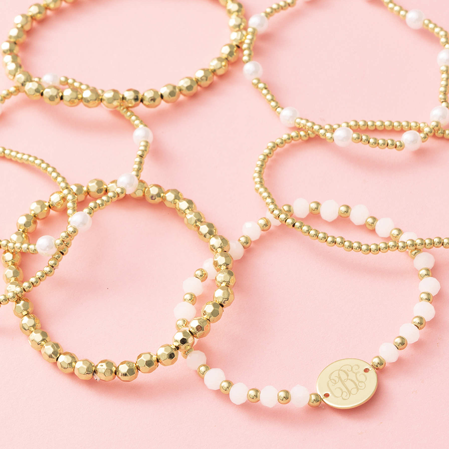 Personalized Beaded Bracelet Stack Set | Marleylilly