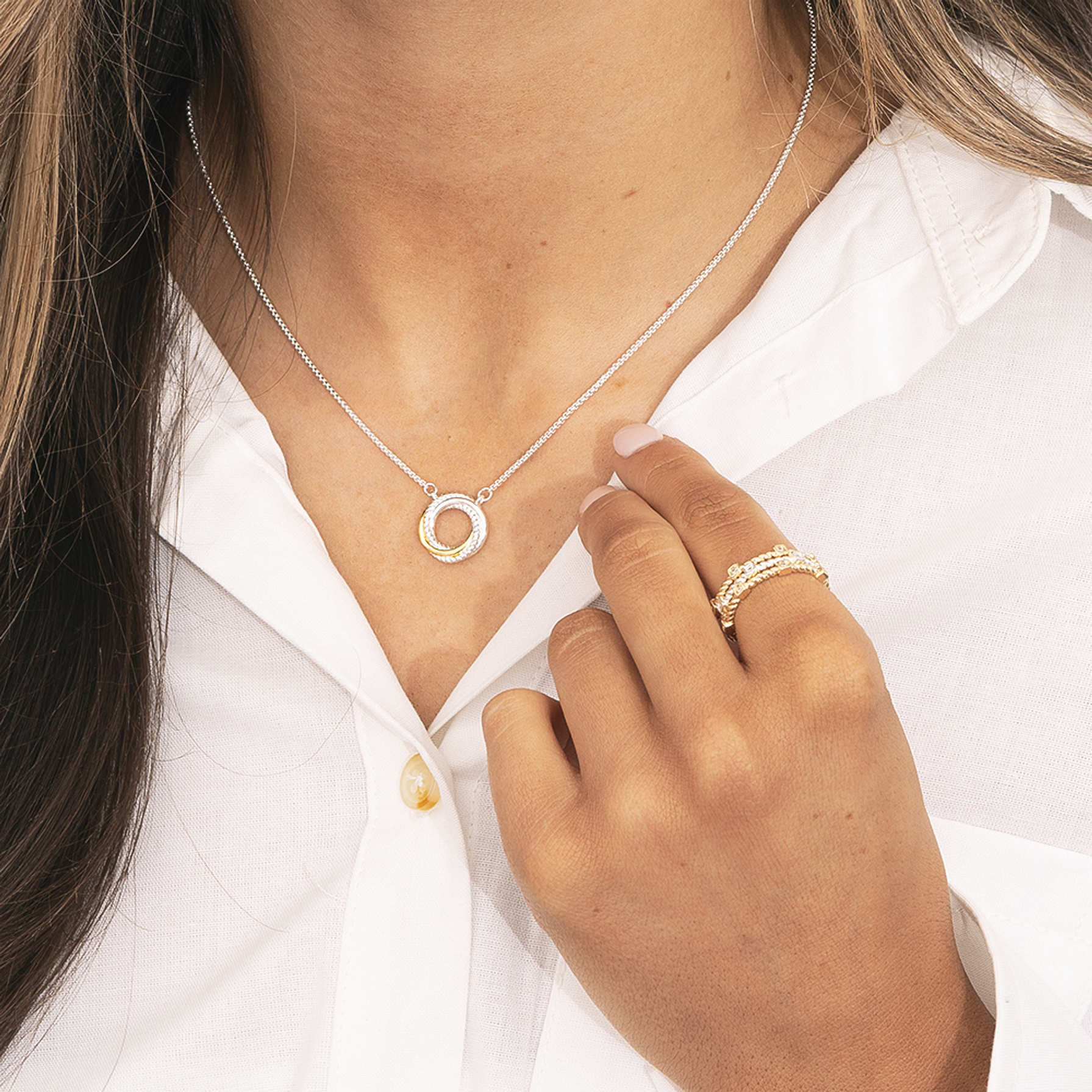 Cable Pendant Necklace - Gold and Silver Pendant Necklace for Women ...