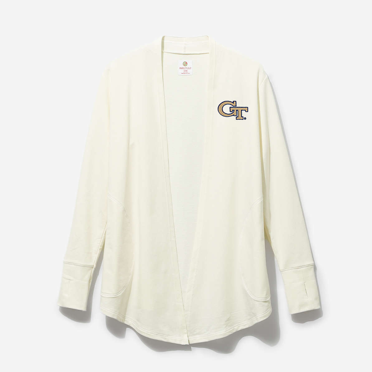 Georgia Tech Yellow Jackets Sweatshirt Cardigan in Ivory