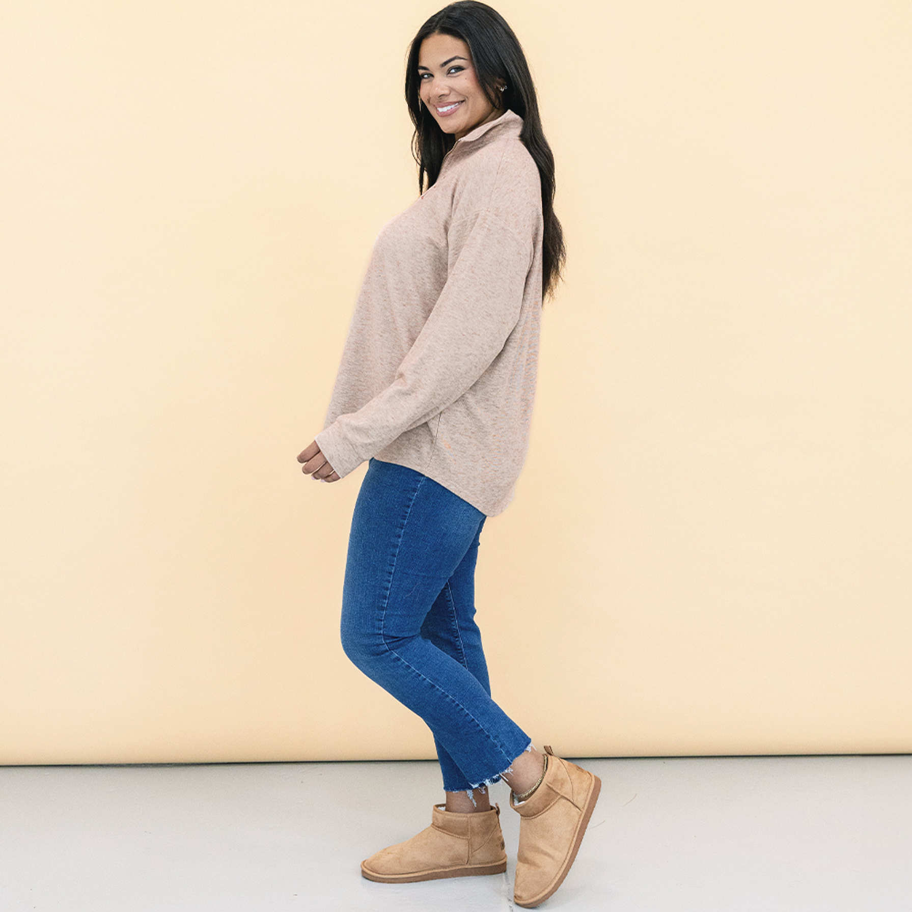 Personalized Heathered Fleece Pullover | Marleylilly