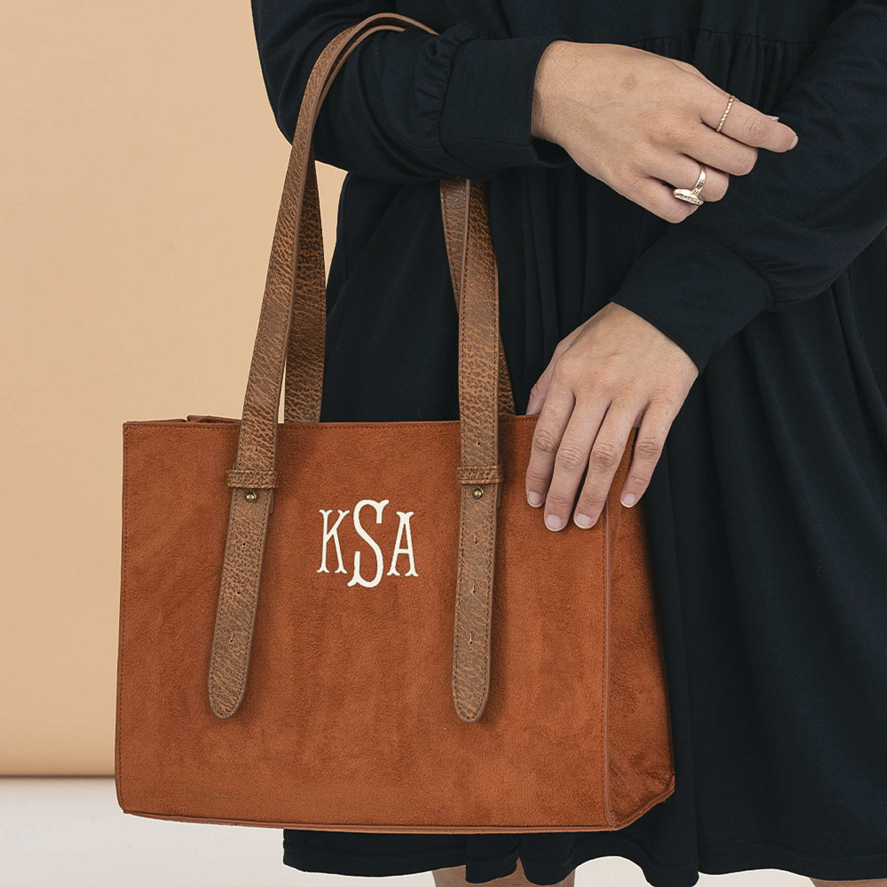 Monogrammed Suede Purse | Marleylilly