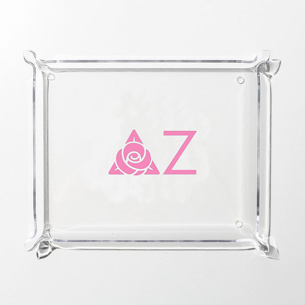 Delta Zeta Clear Acrylic Tray | Sorority Dish Accessory
