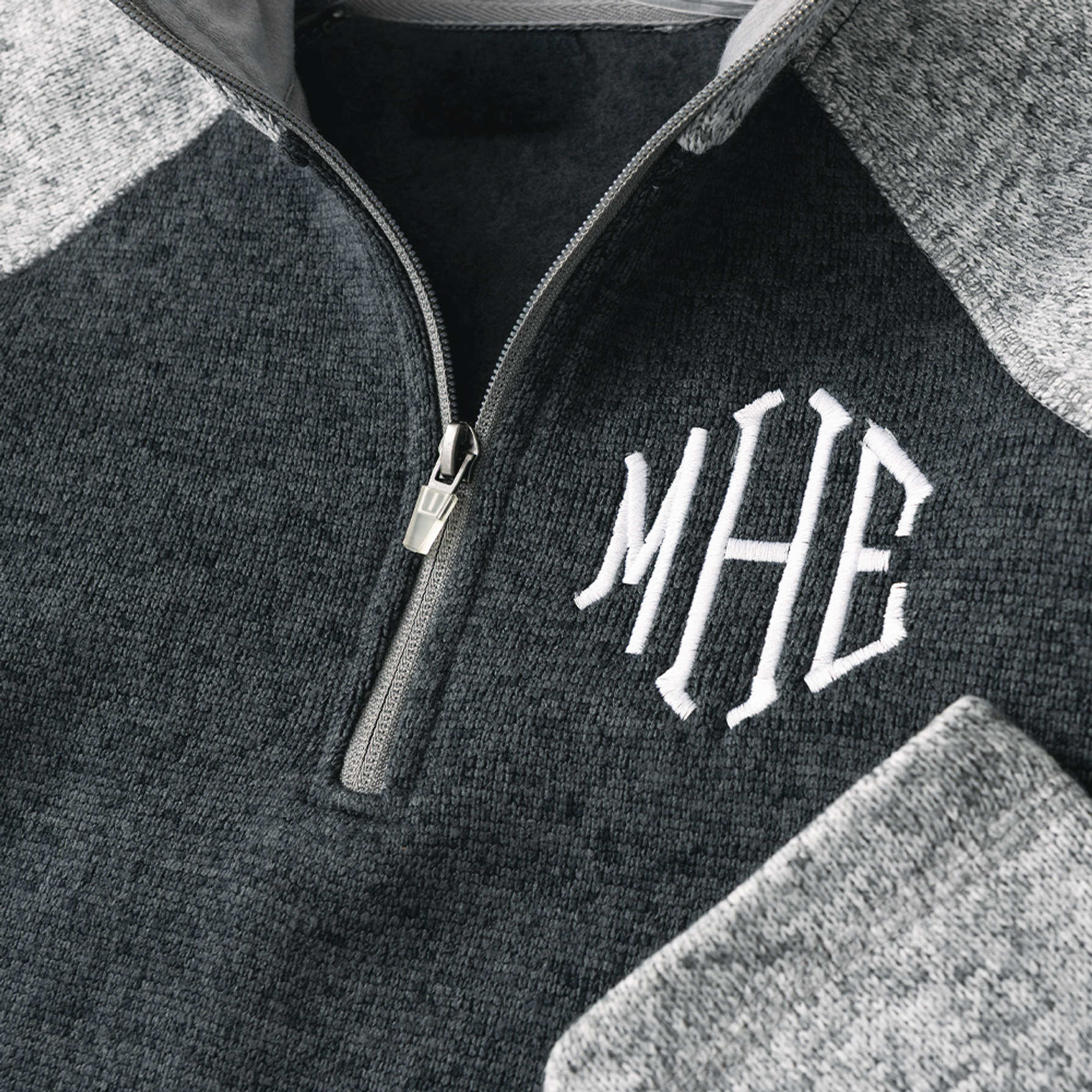 Personalized Colorblock Quarter Zip Fleece Pullover | Marleylilly