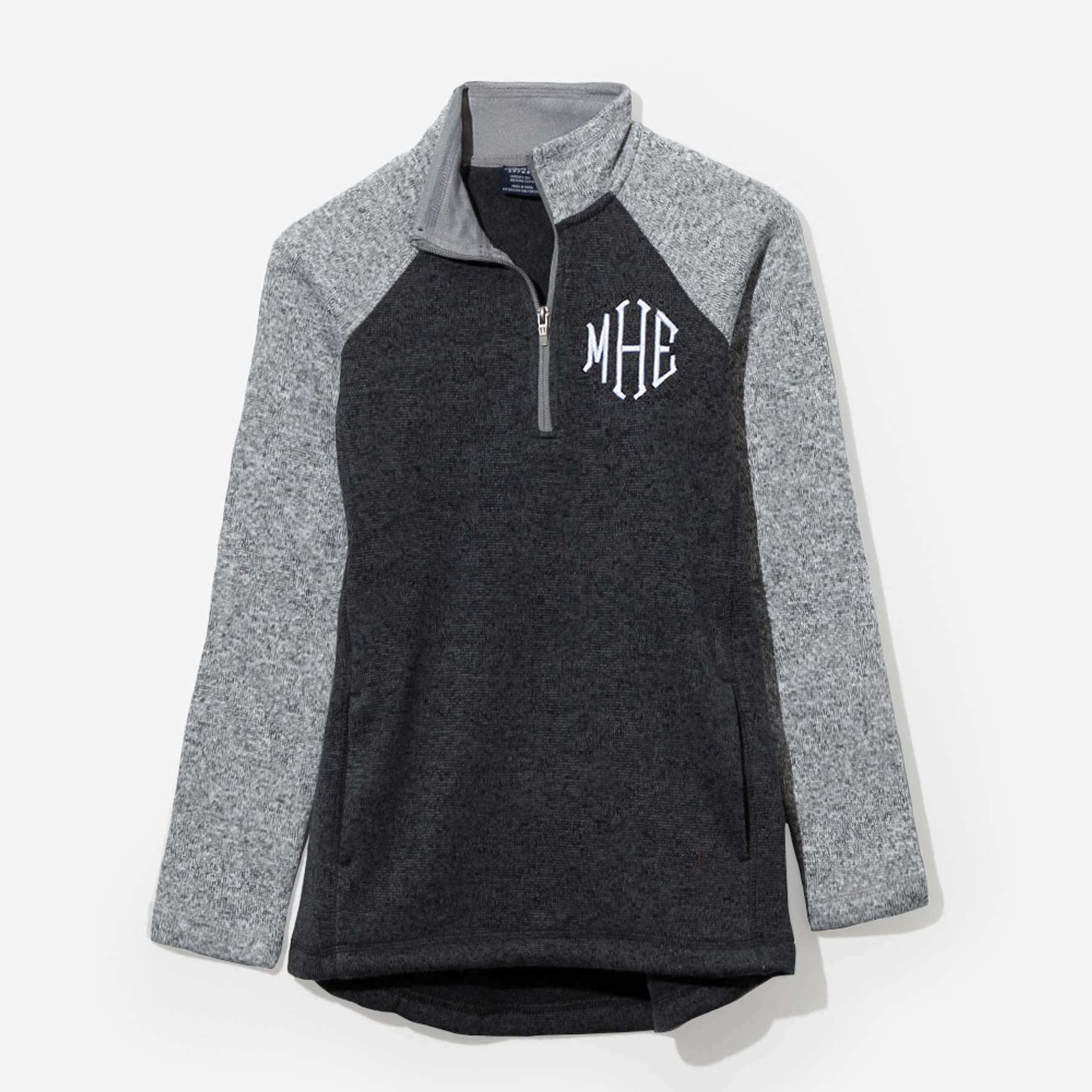 Personalized Colorblock Quarter Zip Fleece Pullover | Marleylilly