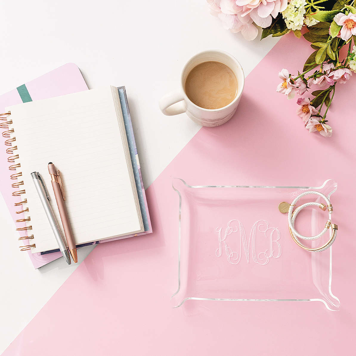 Monogrammed Small Acrylic Tray