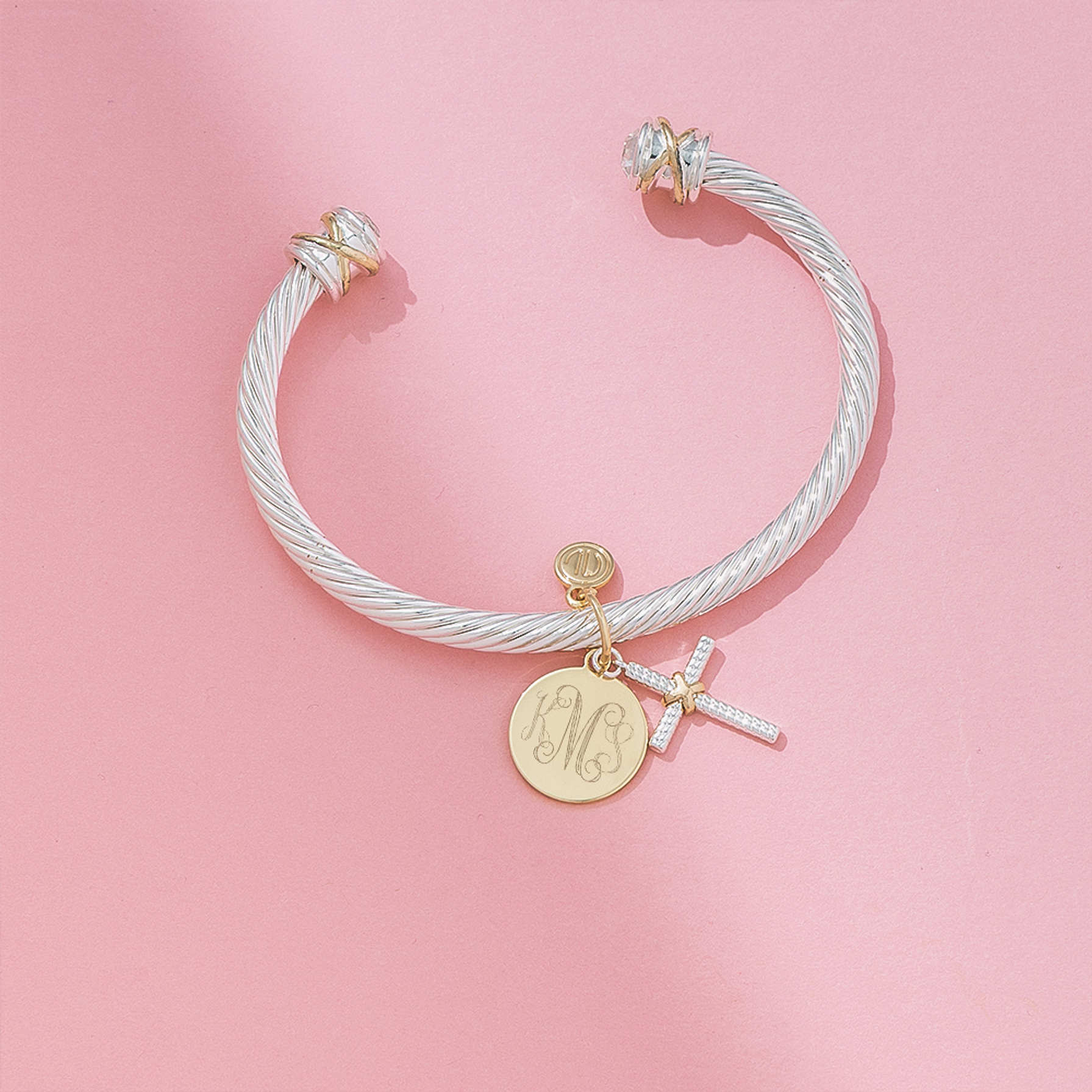 Personalized Cable Cross Bracelet | Marleylilly
