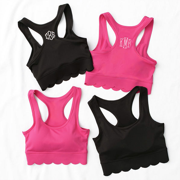 Personalized Scalloped Sports Bra | Marleylilly