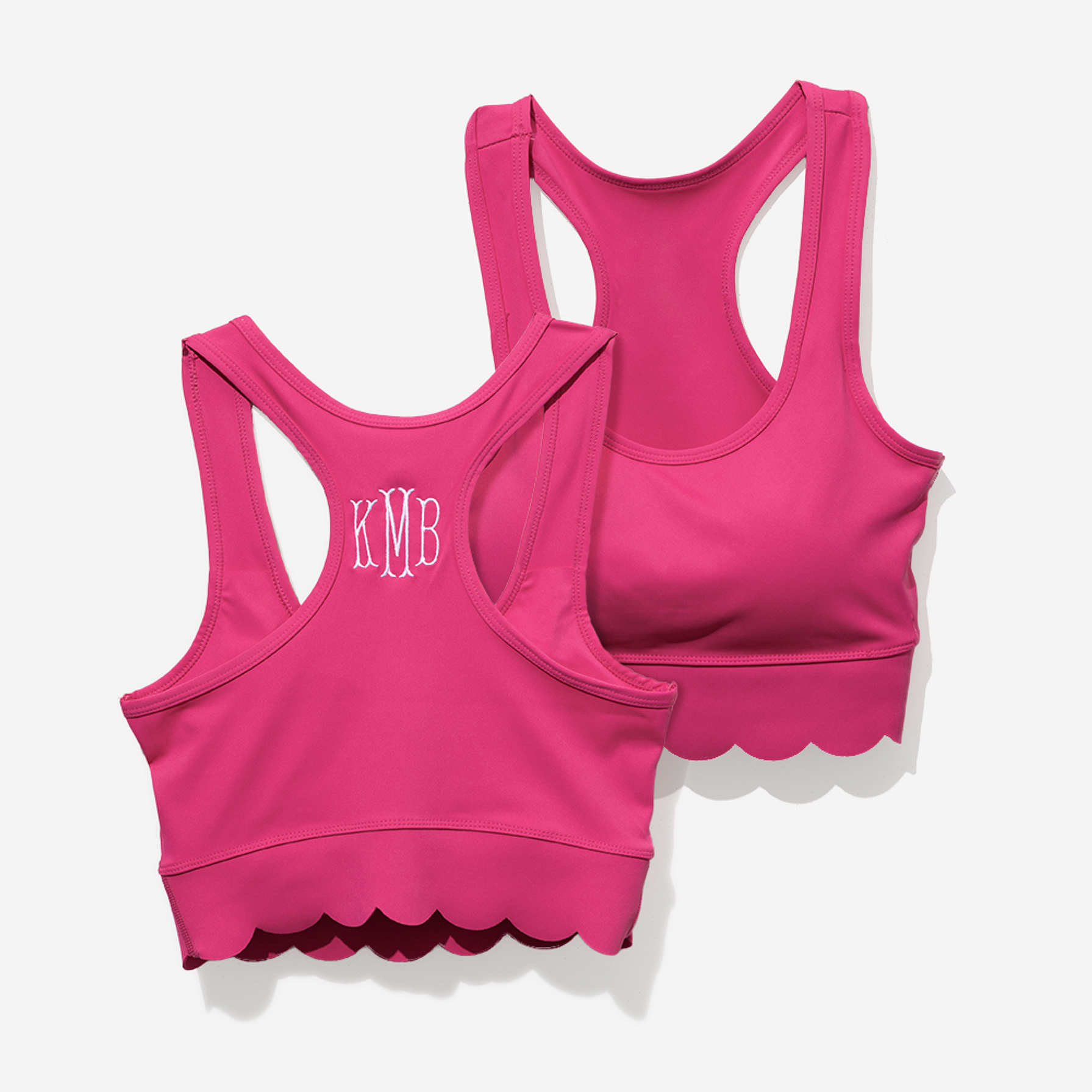 Personalized Scalloped Sports Bra | Marleylilly
