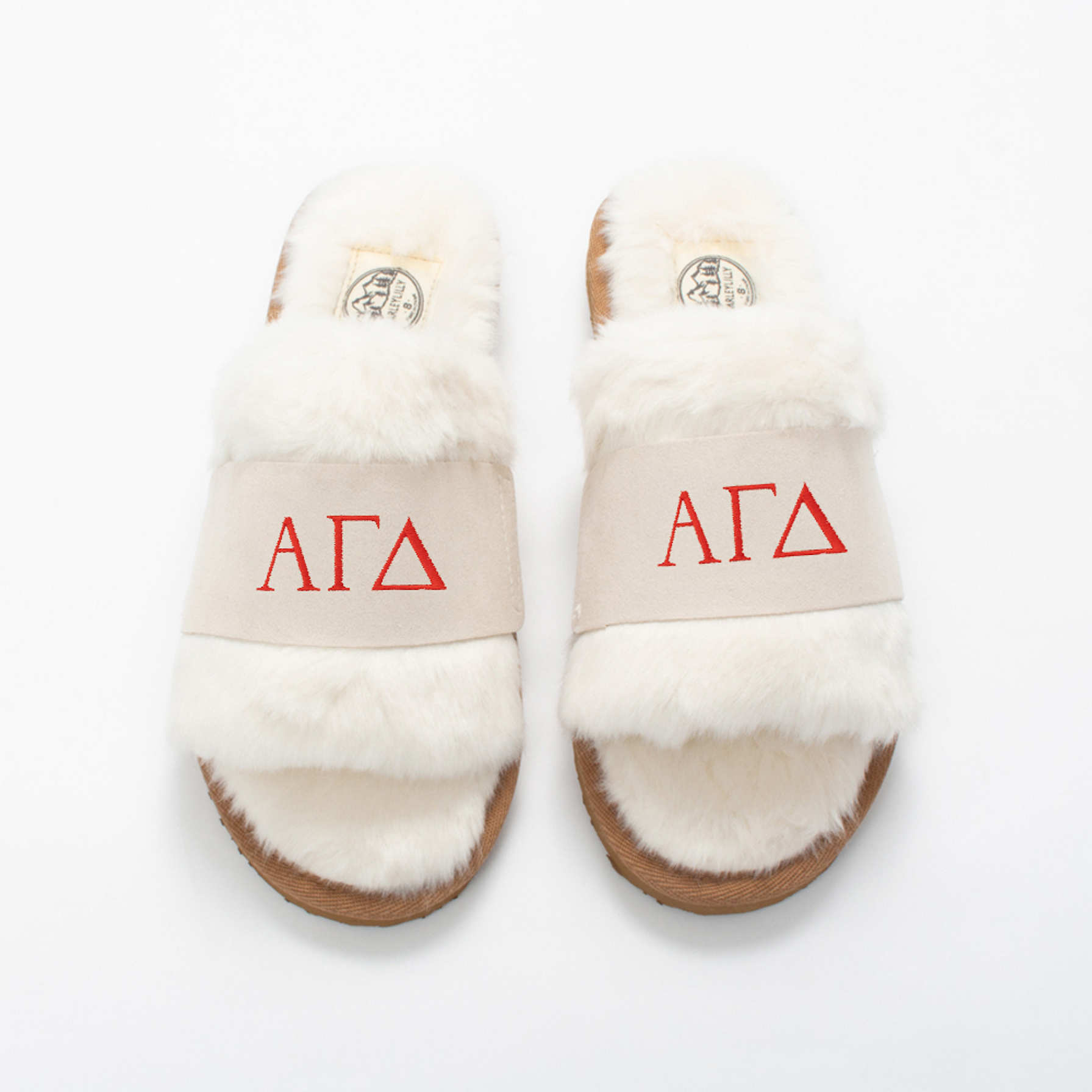 Alpha Gamma Delta Fuzzy Slippers | Cozy Sorority Gift